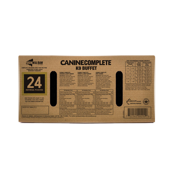 Canine Complete K9 Buffets | Raw Dog Food Variety Packs - Iron Will Raw ...